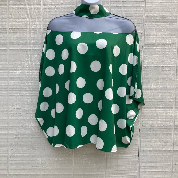 STYLEWE | Tops | Nwt Stylewe Greenwhite Polka Dot Poncho Top Wsheer ...